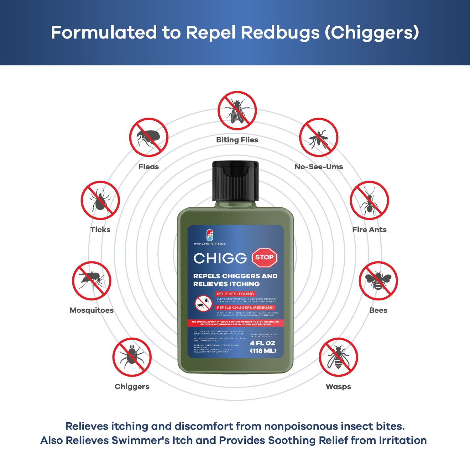 Chigg-Stop The Soldier's Choice Relieves Itching and Repels Chiggers, 4 ...