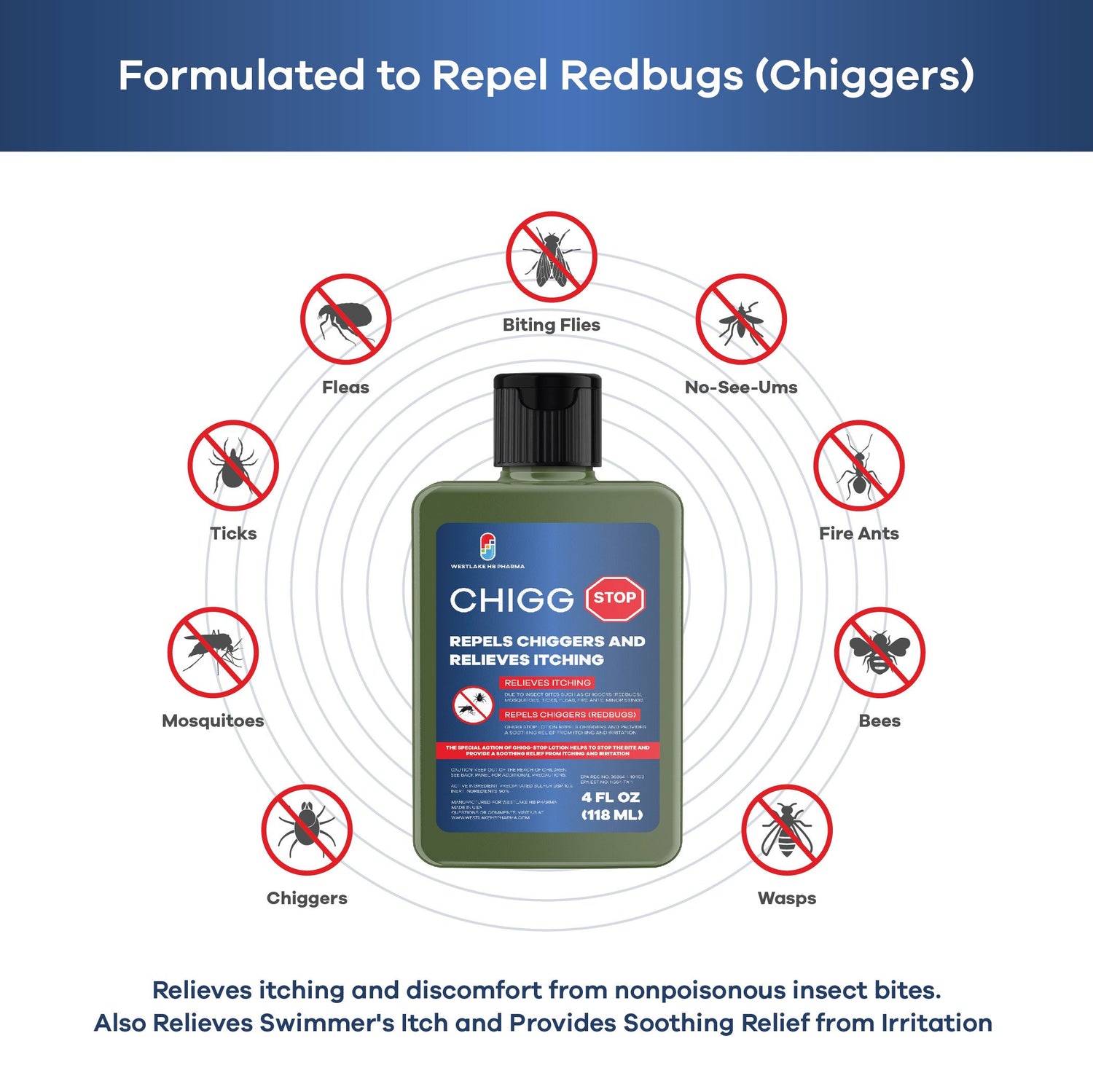 Chigg-Stop The Soldier's Choice Relieves Itching and Repels Chiggers, 4 ...